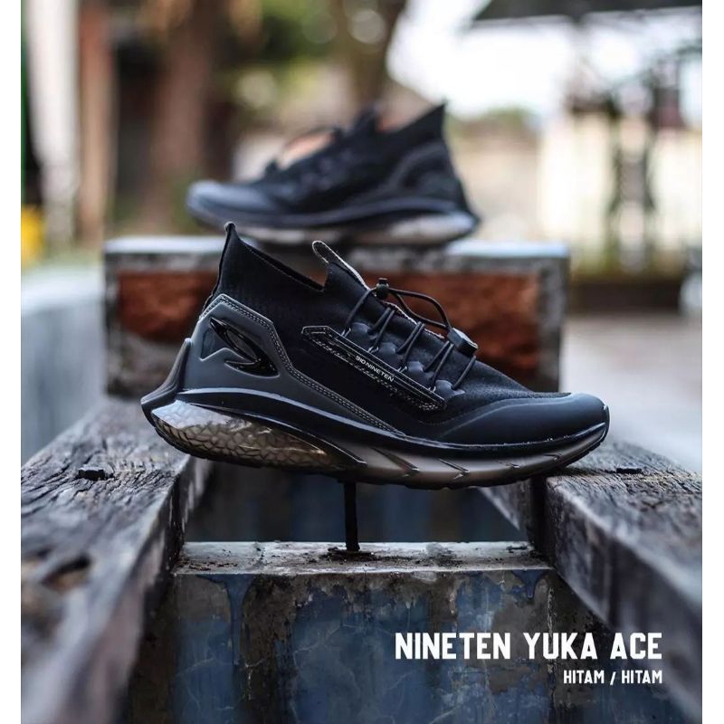 Jual Sepatu 910 Nineten Original YUKA ACE - HITAM/HITAM | Shopee Indonesia
