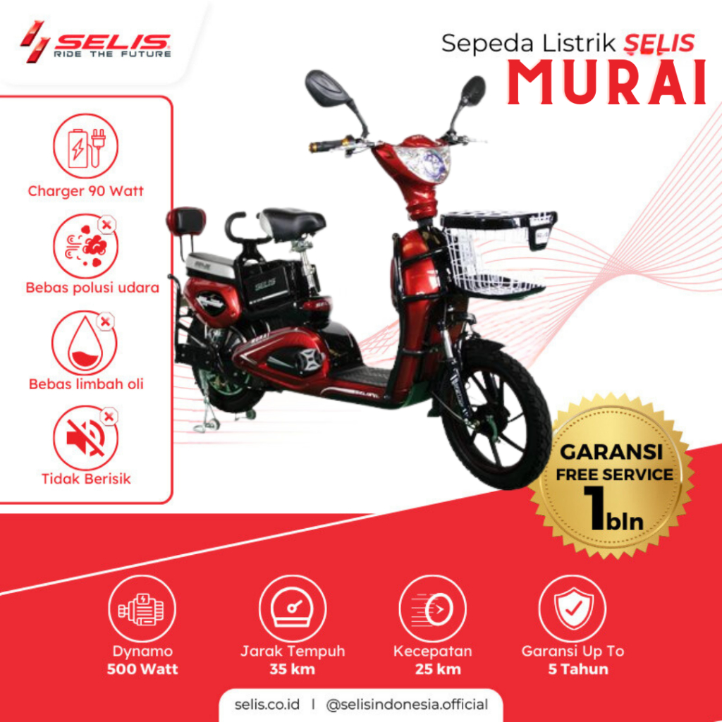 Jual Selis - Murai 48V 12 Ah Sepeda Listrik Dewasa Emoped Selis Sepedah ...