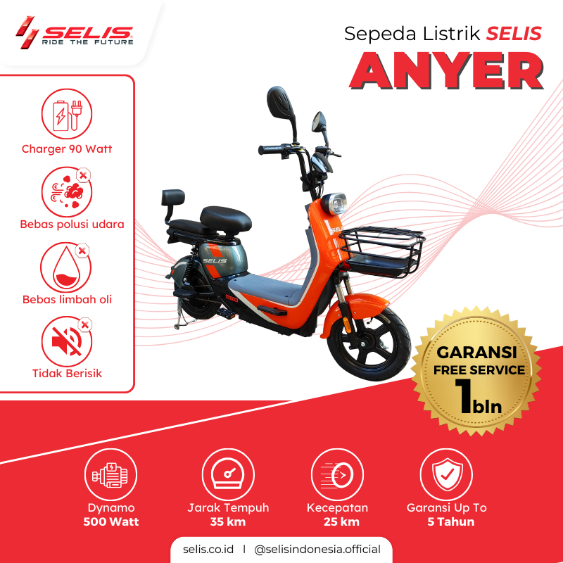 Jual Selis - Anyer 48V 12 Ah Sepeda Listrik Dewasa Emoped Selis Sepedah ...