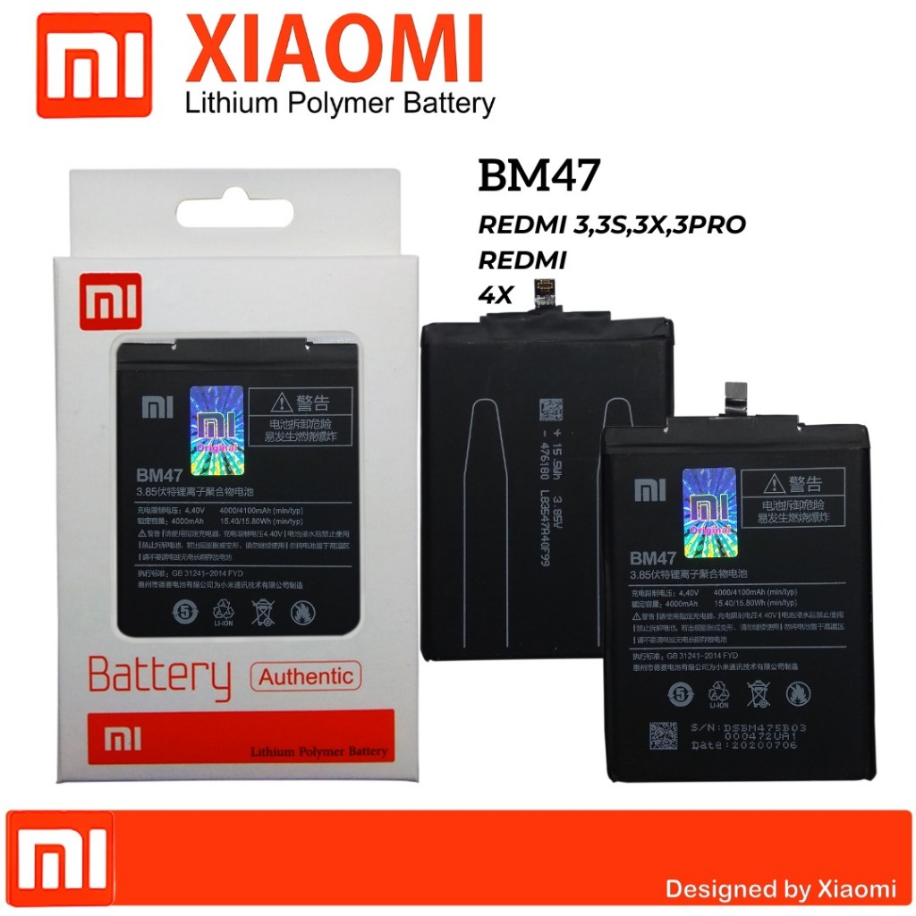 Jual Baterai Battery Batre For Redmi 3, 3S, 3 Pro, 3X, 4X Battery BM47 Batrai Batre Handphone Hp ...