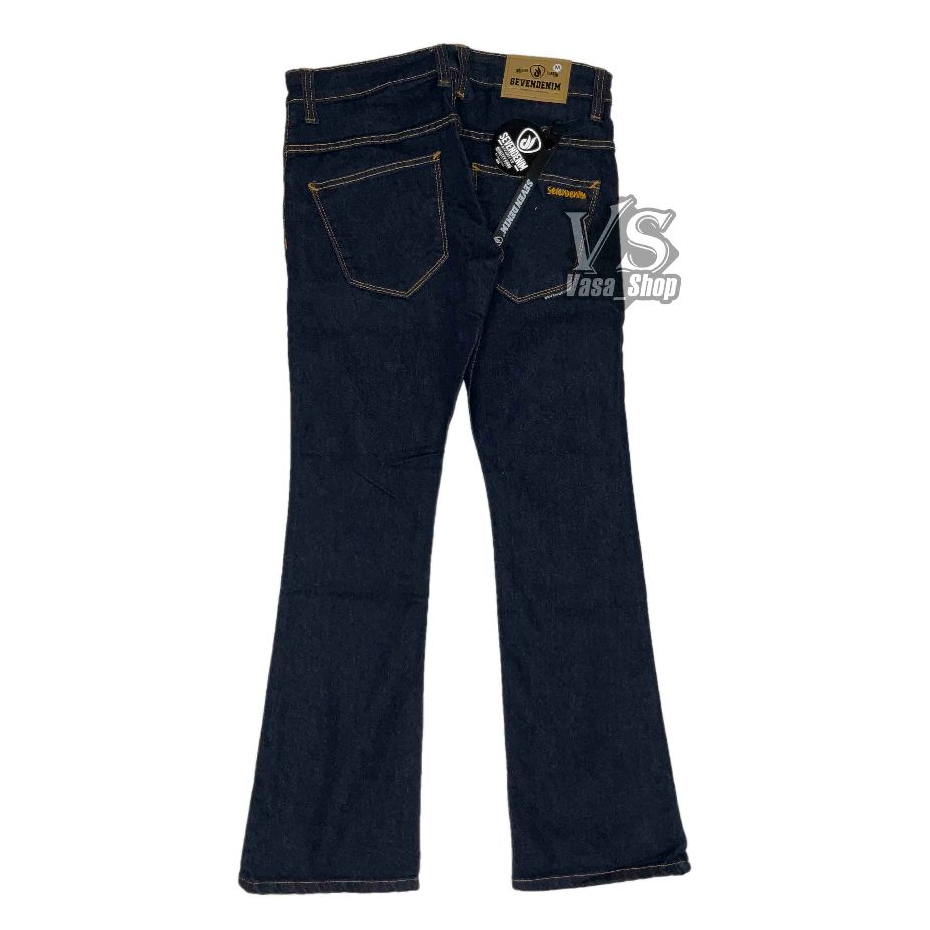 Jual VASA UP Celana panjang jeans Cutbray pria Navy Blue Seven Denim ...