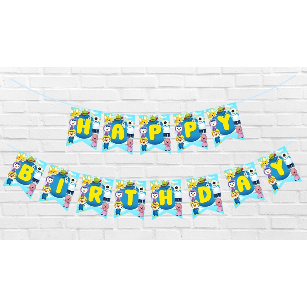 Jual Pororo Flag Bunting Happy Birthday / Banner Ulang Tahun Hiasan ...