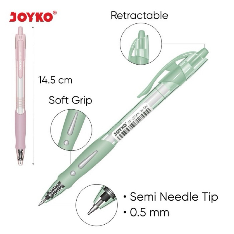 Jual (1 Pcs) Gel Pen GP-265AN Q4 PASTEL Gel Pulpen Pena Joyko 0.5 mm ...