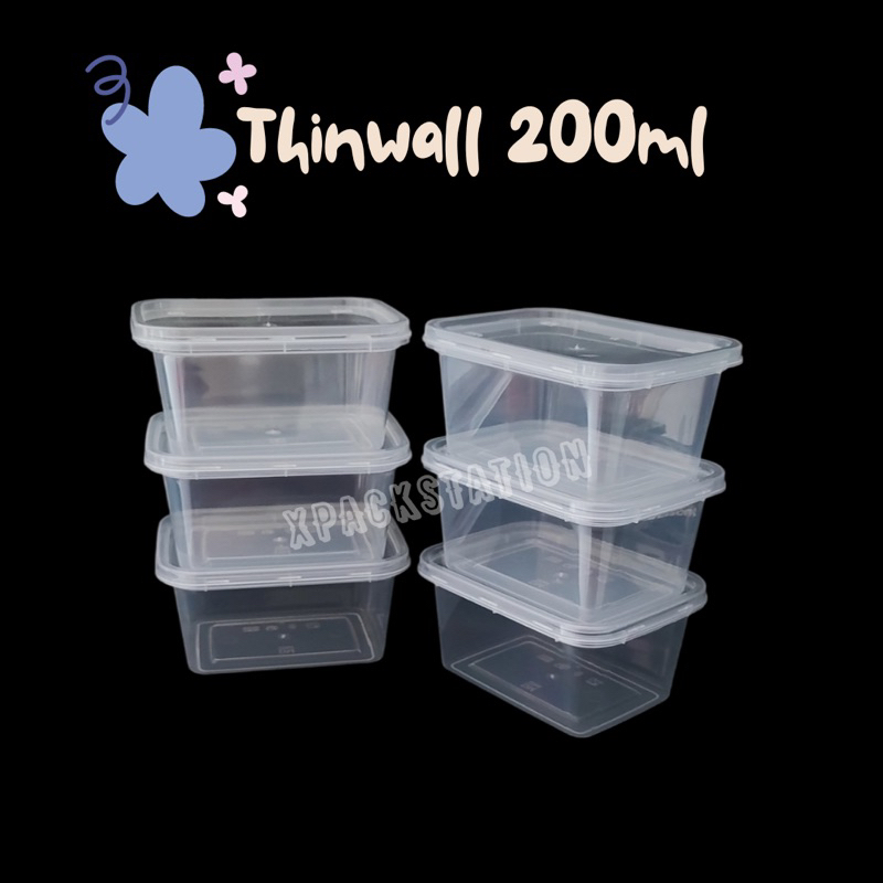 Jual DM Thinwall Persegi Panjang 200ml isi 25 pcs | Shopee Indonesia