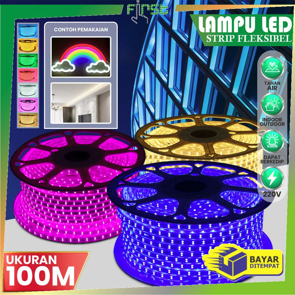 Jual FH-C883 Lampu LED Strip Selang 5050 Uk 100Meter 220V Fleksibel ...