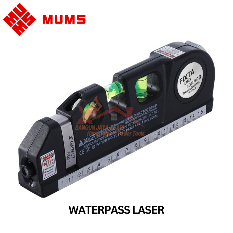 Jual Waterpass Laser Waterpas Fixta Level Pro 3 Water Pass + Meteran ...