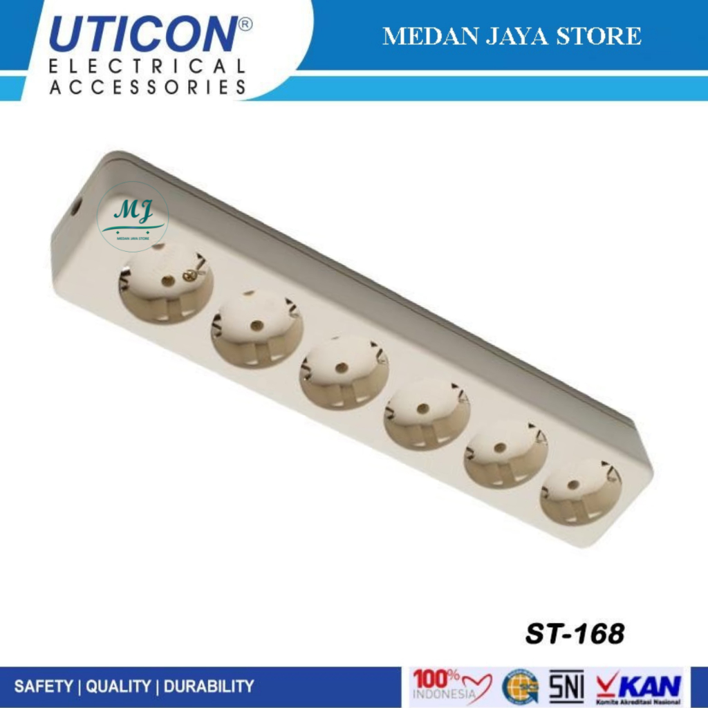 Jual Uticon ST-168 (B) Stop Kontak 6 Lubang Panjang - Colokan Listrik Tanpa Kabel Terminal ...