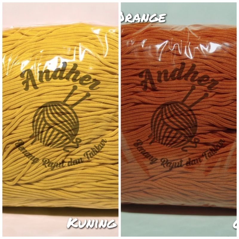 Jual Talikur warna tali kur 3mm KUNING ORANGE bahan Polyester 250 gram ...