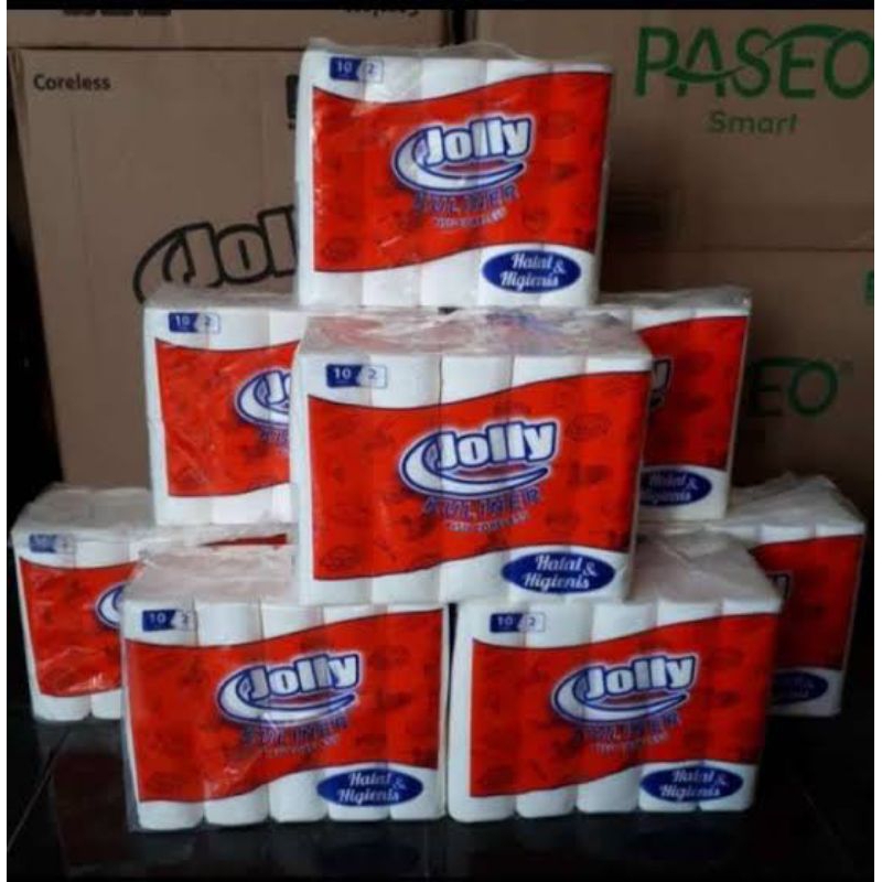 Jual TISSUE BATHROOM JOLLY CORELESS 10 ROLL NON KARTON TISU TOILET ...