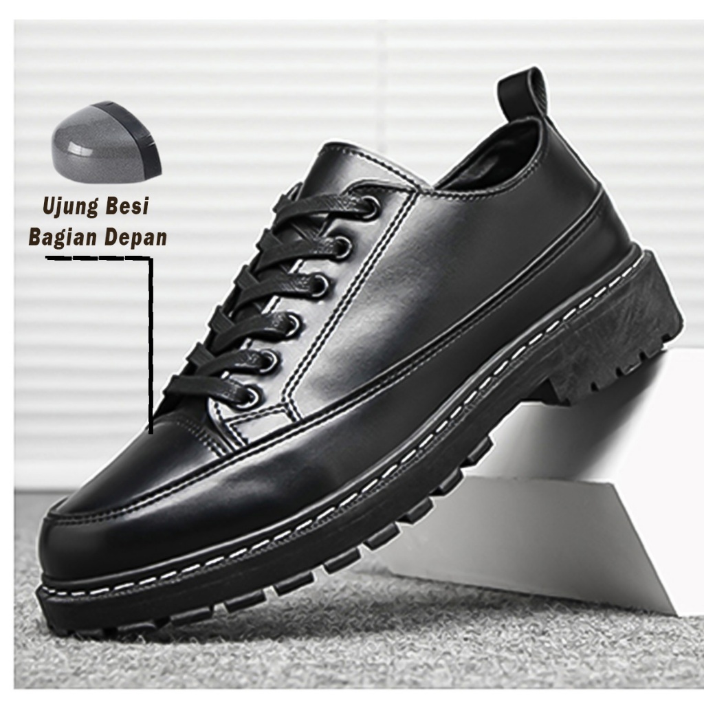 Jual Safety Shoes Full Black Import Sepatu Docmart Ujung Besi Sepatu ...