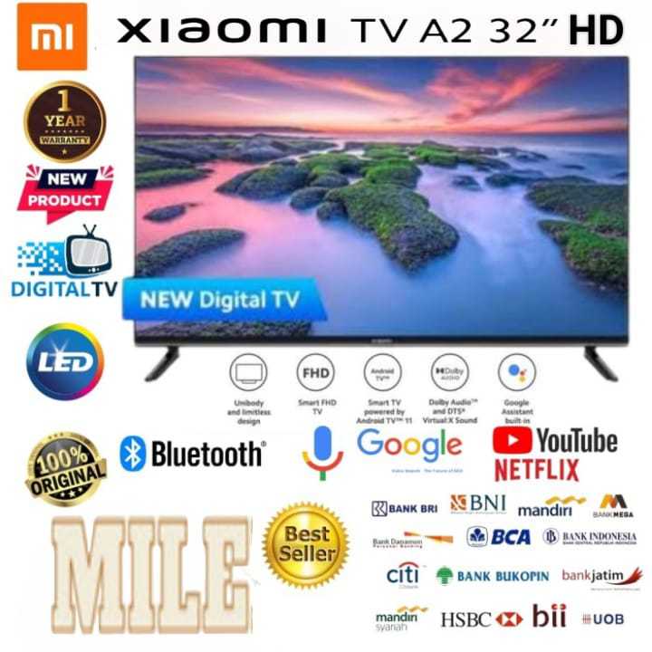 Jual Led Xiaomi 32 inch Mi TV A2 32 Smart Android 11 Digital TV HD ...