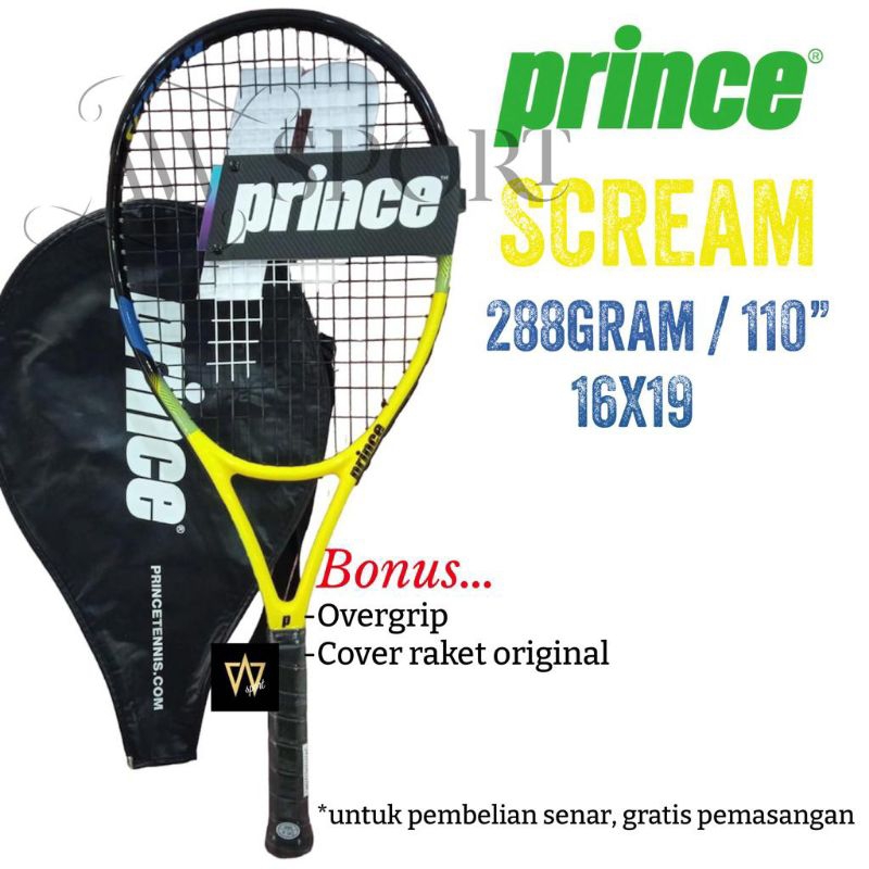Jual Raket Tenis PRINCE SCREAM 110 Black/Yellow Berat : 288g Original ...
