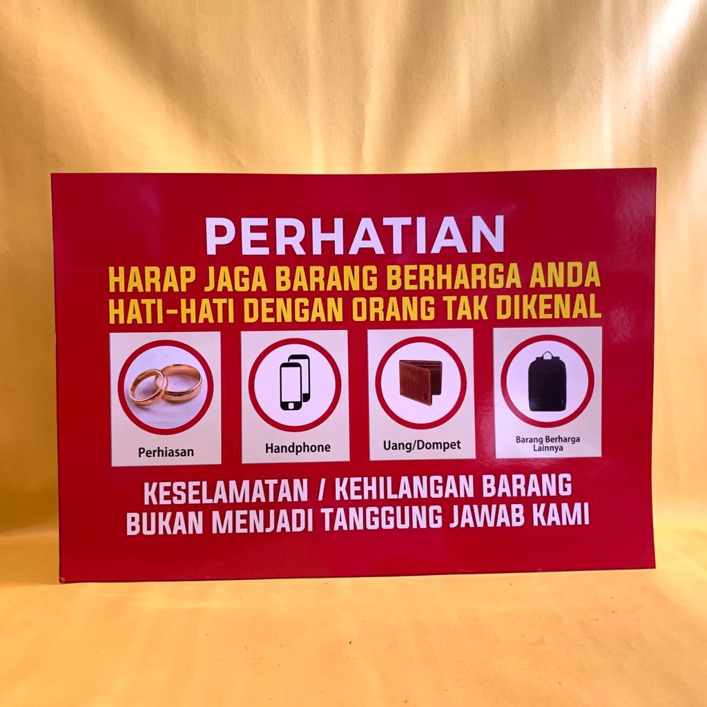 Jual Poster Peraturan | Jaga Barang Berharga Anda | Poster Keselamatan ...