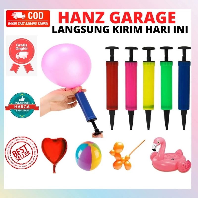 Jual Pompa Balon Tangan Manual / Alat Pompa Tiup Angin Balon Bola ...