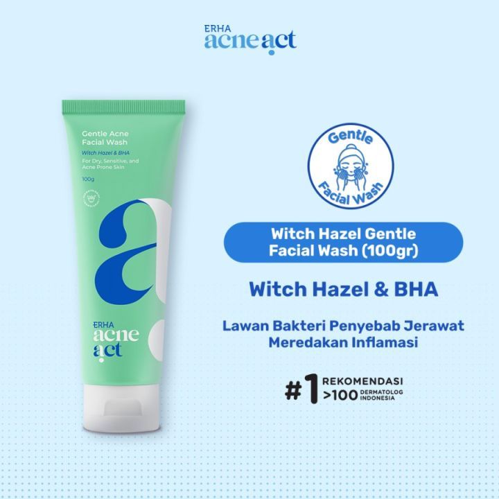 Jual Erha AcneAct Series witch hazel & bha genthel Acne Facial Wash ...