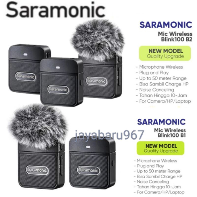 Jual SARAMONIC BLINK 100 B1 & BLINK 100 B2 MICROPHONE WIRELLES | Shopee Indonesia