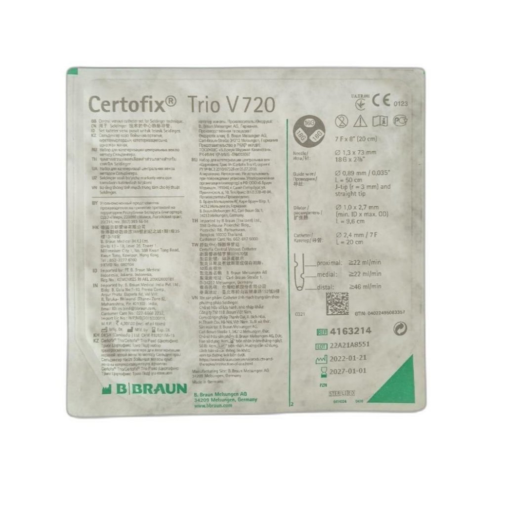 Jual BBraun Certofix CVC SET Triple Lumen 7FR V720 | Shopee Indonesia
