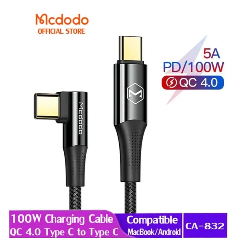 Jual Mcdodo Kabel Data Usb Type C to Type C 100w Pd Fast Charge 5A CA-8320 | Shopee Indonesia