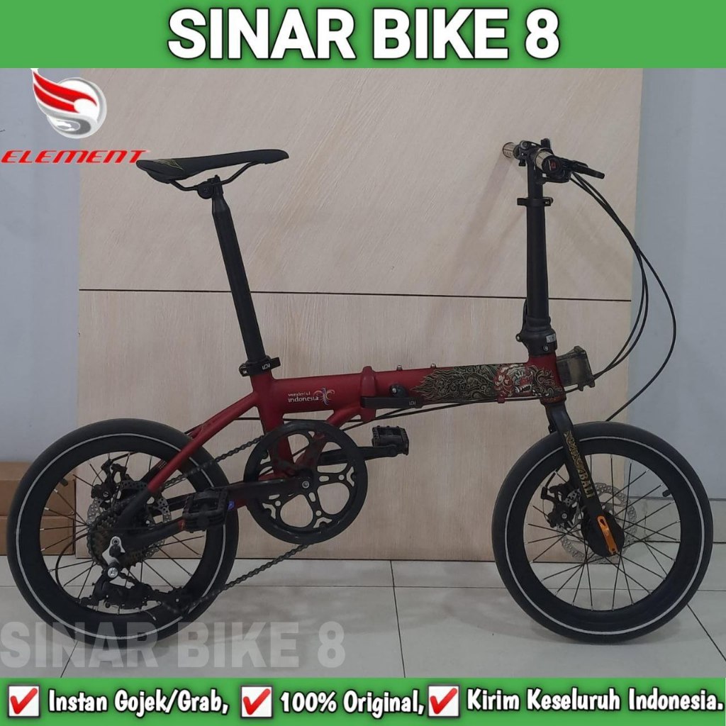 Jual Sepeda Lipat Ukuran 16 Inch ELEMENT FOLDX XLITE 10 Speed Edisi BALI Folding Bike | Shopee ...