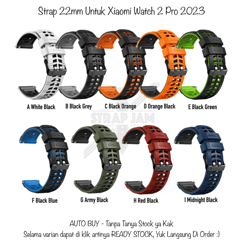 Jual S1W 22mm Strap Xiaomi Watch 2 Pro 2023 - Tali Jam Tangan Smartwatch Rubber Premium Keren ...