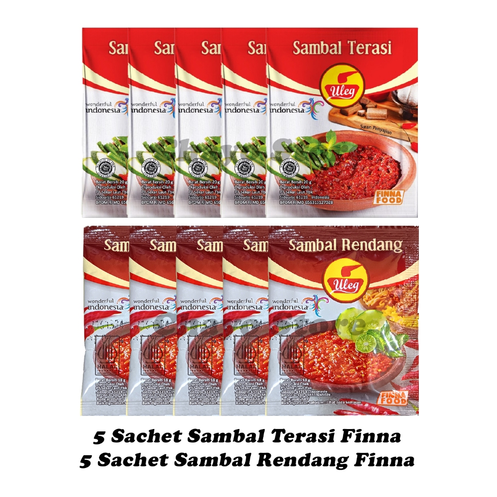 Jual Sambal Terasi Finna 5 Sachet + Sambal Rendang Finna 5 Sachet ...