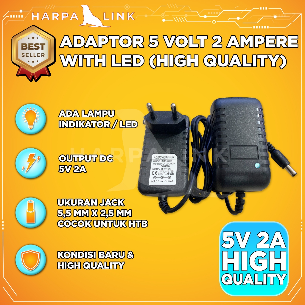 Jual Adaptor 5V 2A LED Adaptor Konverter 5V 2A Power Supply Plug Adaptor Converter HTB 3100 DC 5 ...