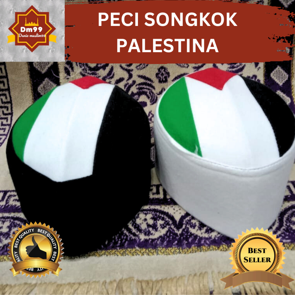 Jual grosir Peci Songkok Muslim Model bulat Palestina Untuk Dewasa ...