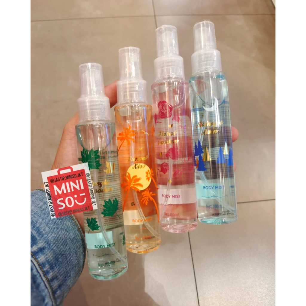 Jual MINISO 🆕 Repackaging Body Mist Jungle Paradise, Sunset Kiss ...