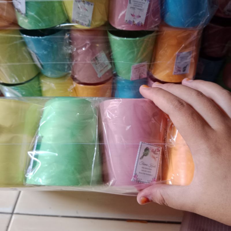 Jual ( Isi 20Pcs ) Souvenir Gelas Plastik Cantik Warna Warni Kemas ...