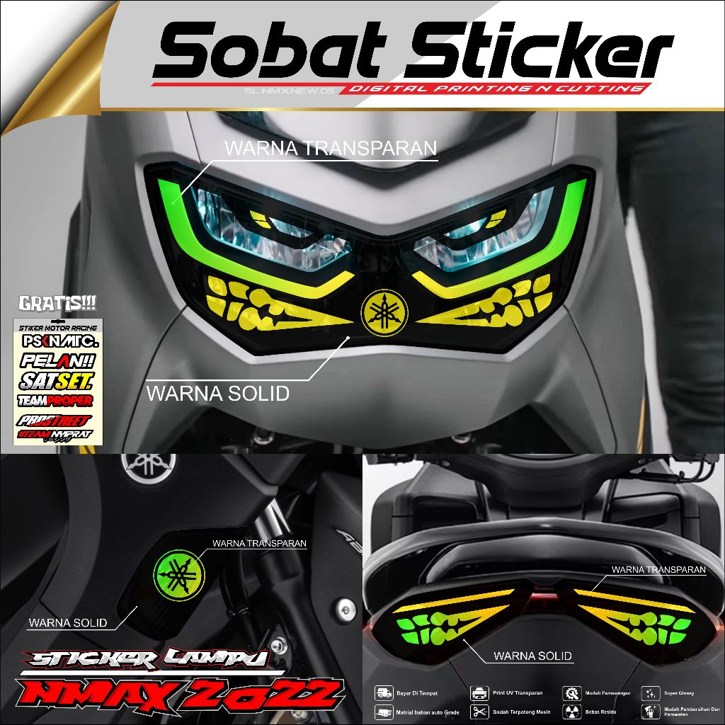 Jual Stiker Stiker Lampu NMAX 155 2020 / SB Sobat Stiker / Sticker ...