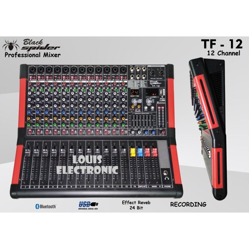Jual Mixer Audio 12 Channel Black Spider TF12 TF 12 ORIGINAL | Shopee ...