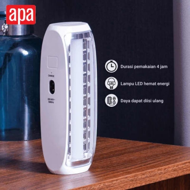 Jual Lampu Darurat Emergency Lamp 6 watt 20 Led white Apa putih 2 mode ...