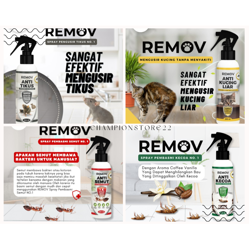Jual Home Care Remov Spray 250ml Anti Kucing Liar Tikus Kecoa Semut ...