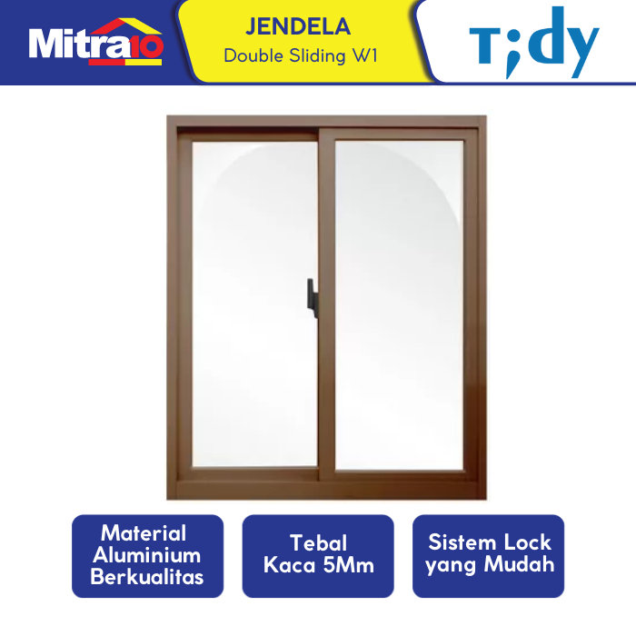Jual Tidy Jendela Double Sliding Kanan + Kiri Aluminium W1 100X120 Cm ...