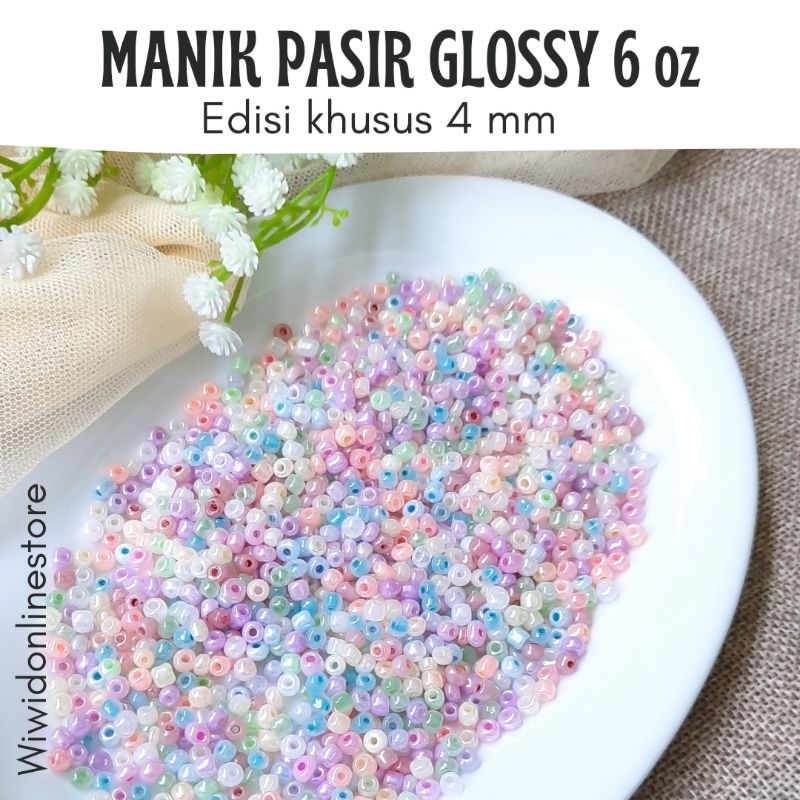 Jual (25 gram ) MANIK PASIR GLOSSY 6 oz/4 mm | Shopee Indonesia