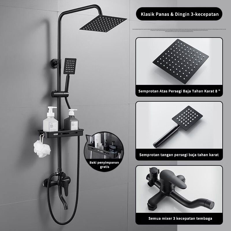 Jual SUS304 Shower Set Paket Lengkap Shower Kotak/Stainless Shower dan ...