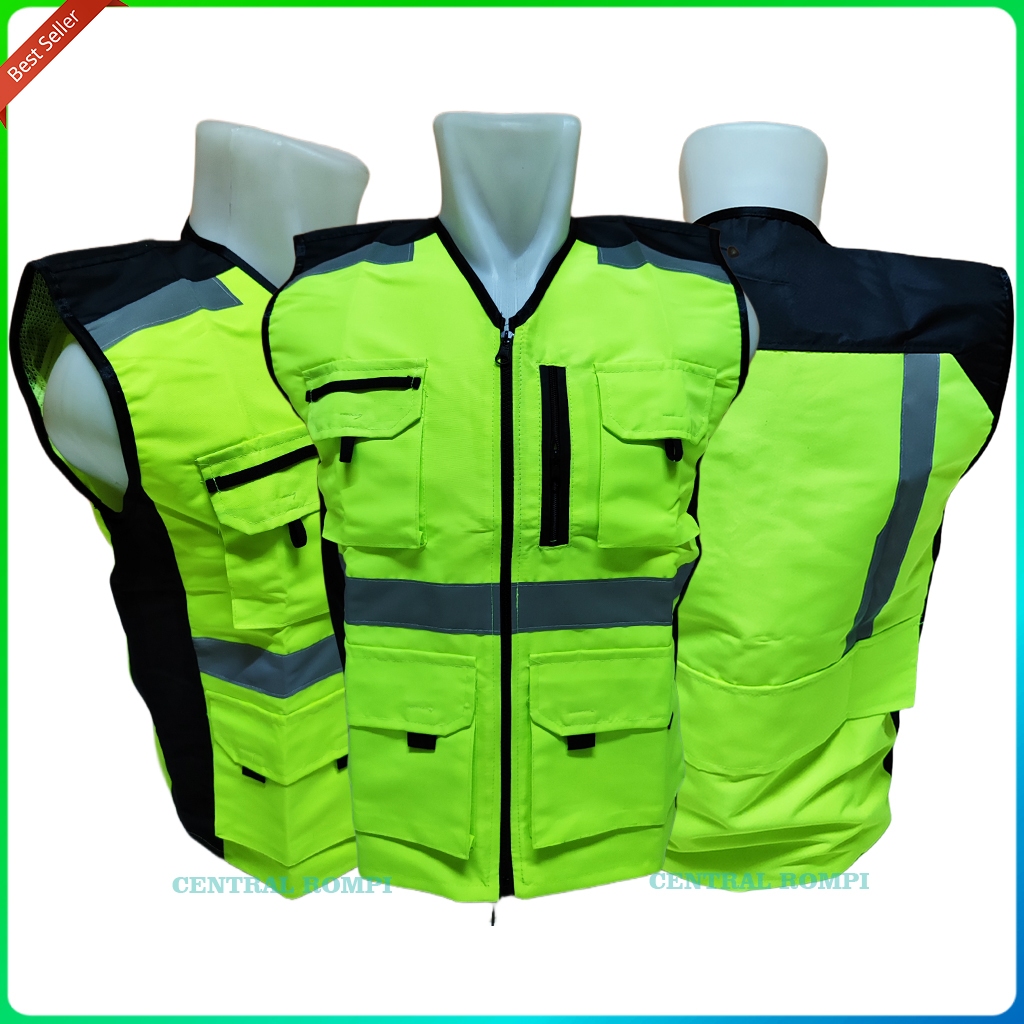 Jual Rompi Proyek Safety K3 Pekerja Umum Bahan Taslan Anti Air Premium ...