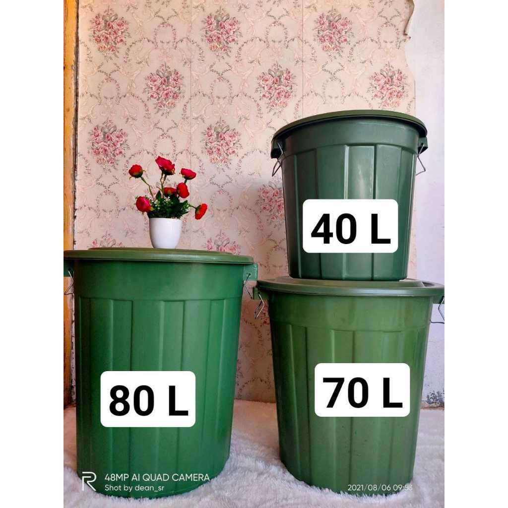 Jual GENTONG Ember Air Plastik ada TUTUP JUMBO BESAR TEBAL Gagang Kawat Besi 80 Liter 70 Liter ...