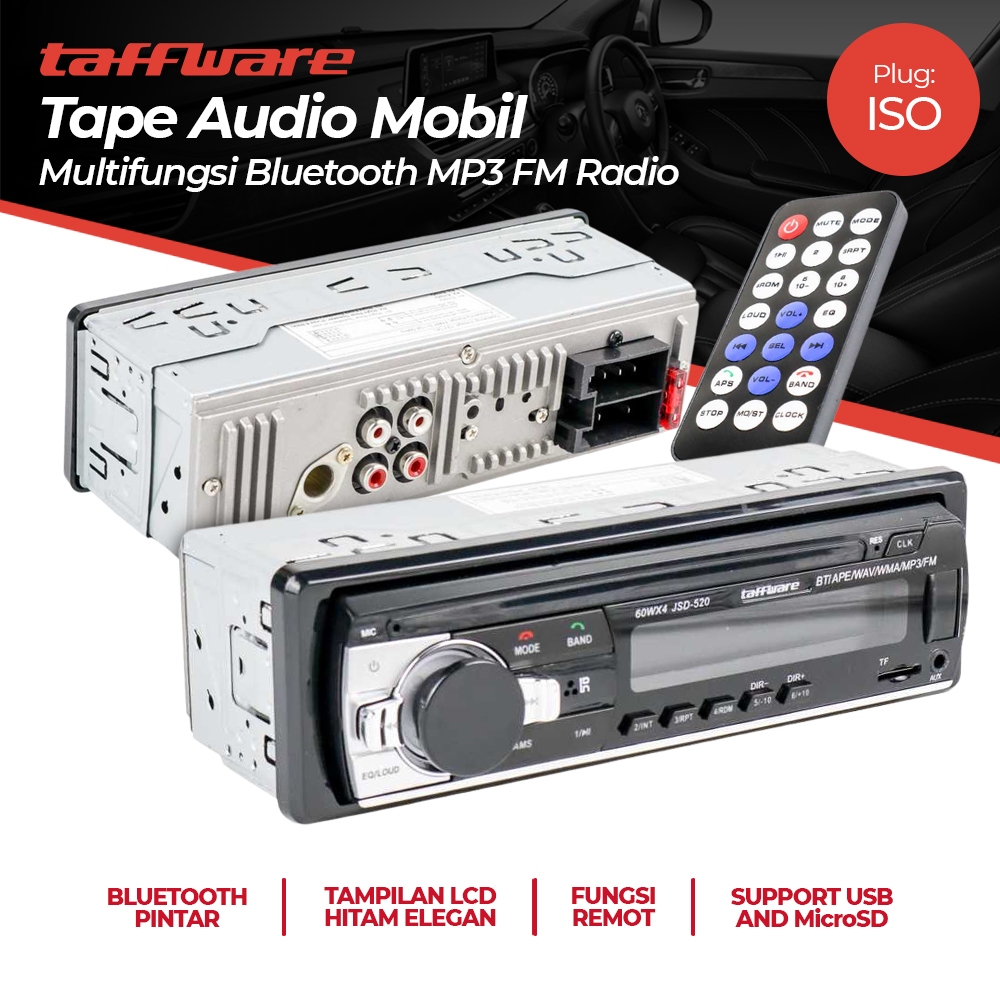Jual Single Din Tape Mobil Taffware MP3 Player Bluetooth | Shopee Indonesia