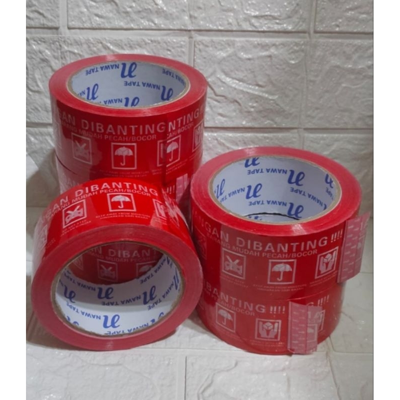 Jual Lakban fragile merah 48mm x 100 yard | Shopee Indonesia