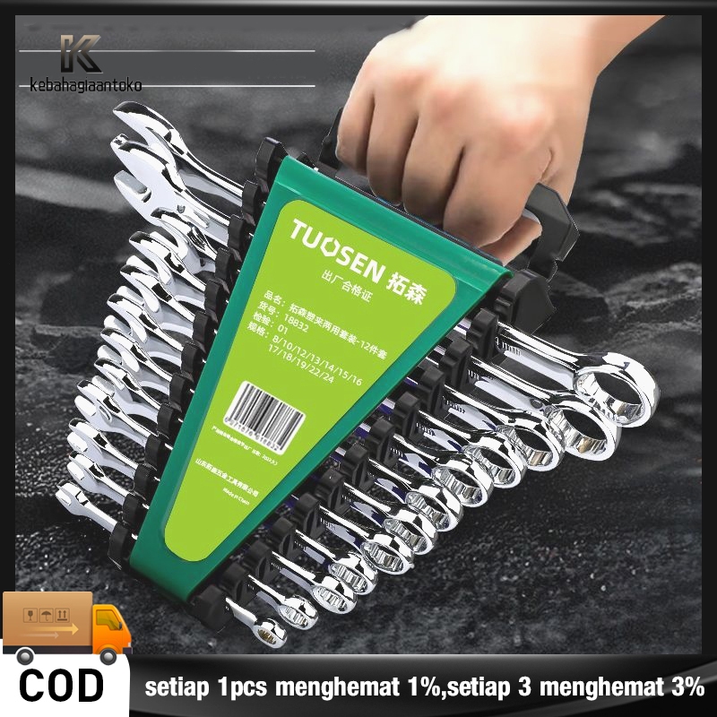 Jual 1 Set 8 Pcs Kunci Pas Fleksibel Set Kunci Pas Kombinasi Roda Gigi ...