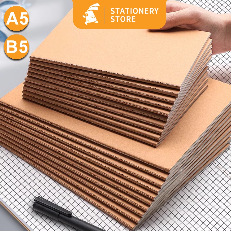 Jual Hitam/Kraft A5/B5 Notebook/ Buku A5/B5 36 Lembar lined/Grid/Blank ...