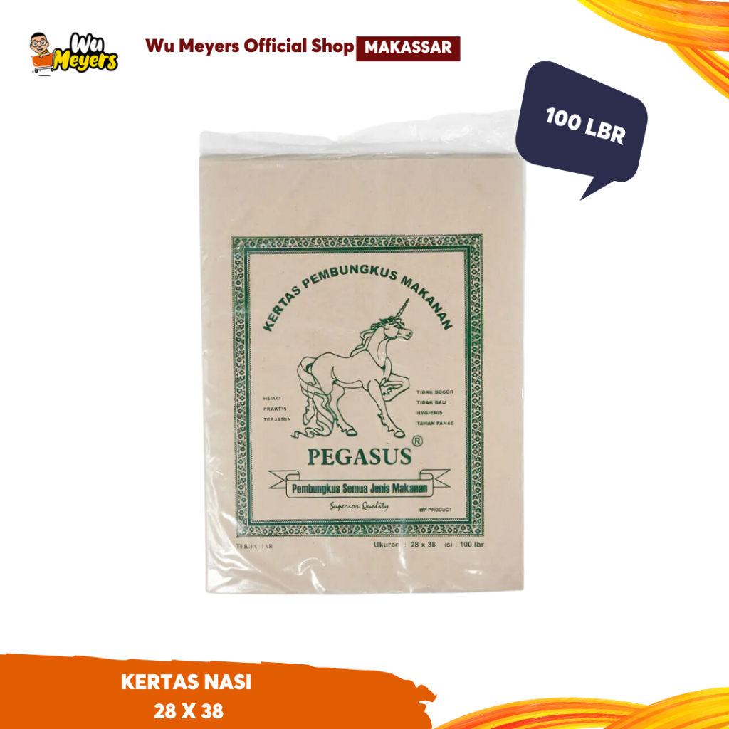 Jual Kertas Nasi / Kertas Bungkus Nasi Cap Pegasus Isi 100 Lembar ...