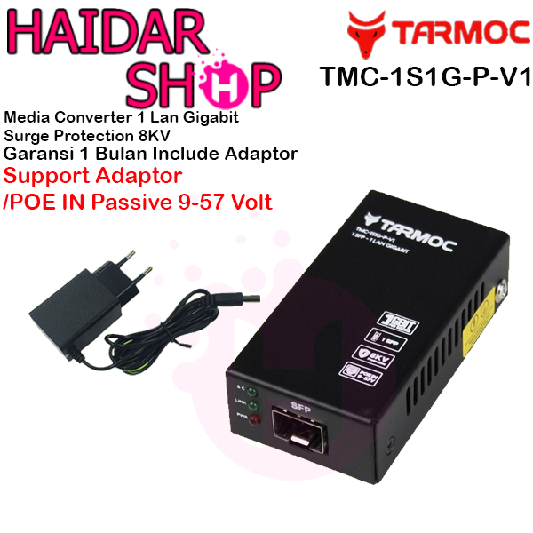 Jual Tarmoc TMC-1S1G-P-V1 1 SFP 1 LAN GIGABIT POE IN 9-57V Converter ...