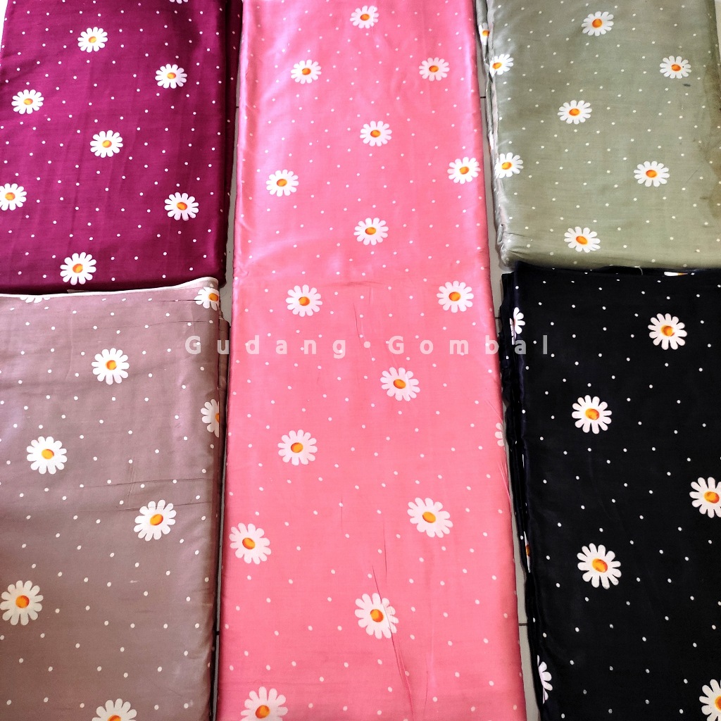 Jual Kain Rayon Santung Motif Bunga Daisy | Shopee Indonesia