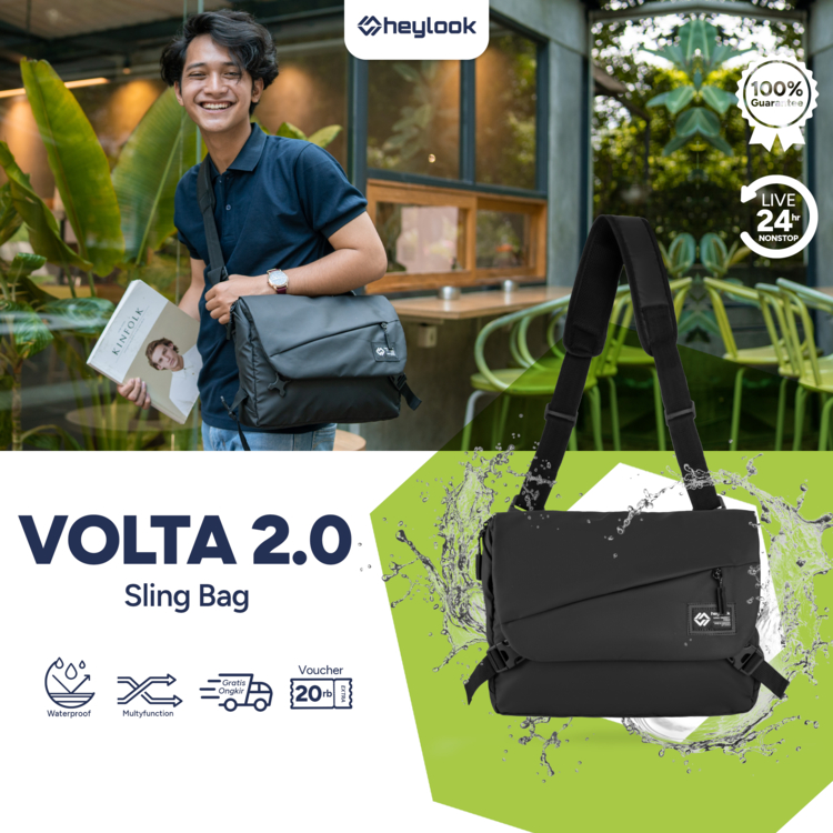 Jual HEYLOOK - Messenger Bag Pria VOLTA 2.0 Sling Bag Cowok Waist Bag ...
