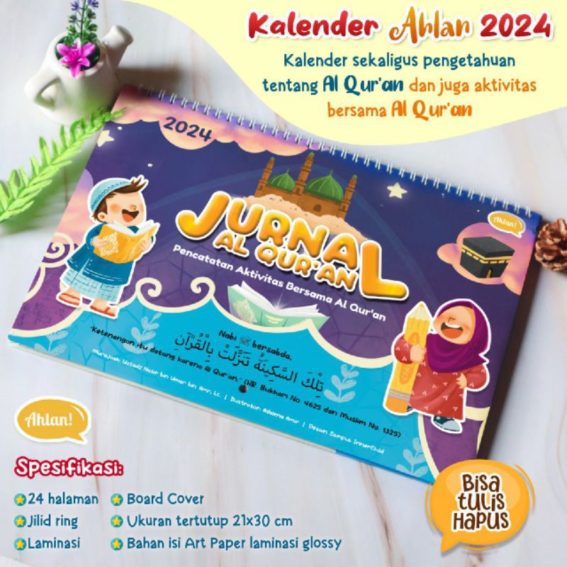 Jual Kalender Ahlan 2024 | 2024 Setahun Bersama Al-Qur'an | Kalender ...