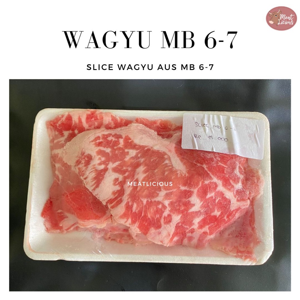 Jual Wagyu Slice Australia mb 6-7 250gr (Marbling Score) empuk (daging ...
