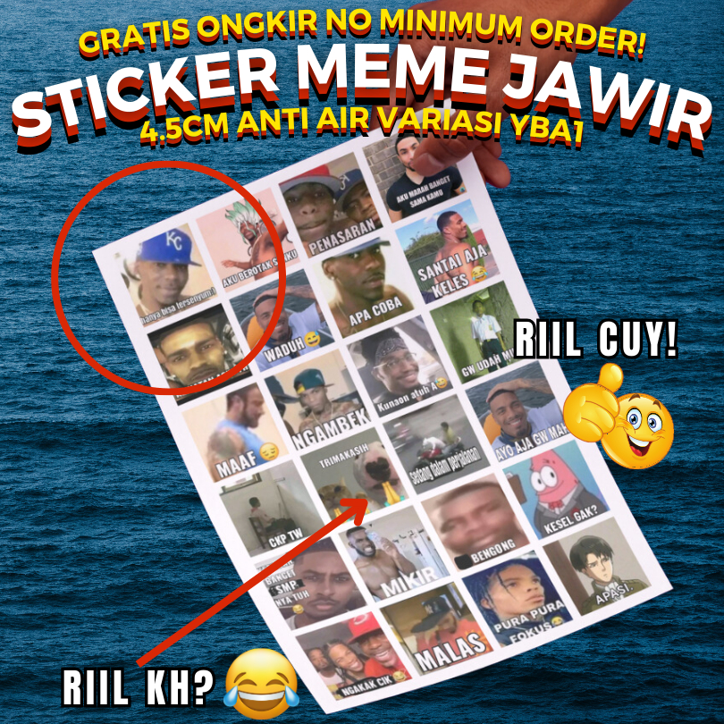 Jual 35 PCS/24 PCS STICKER MEME JAWIR KROMO KISSCUT TINGGAL KELUPAS ...