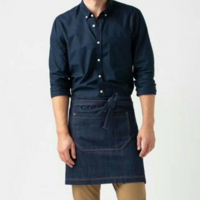 Jual Bp Apron Half Waist Denim Celemek Setengah Badan Waiter Pelayan ...